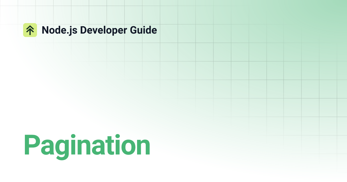 Pagination Nodejs Developer Guide