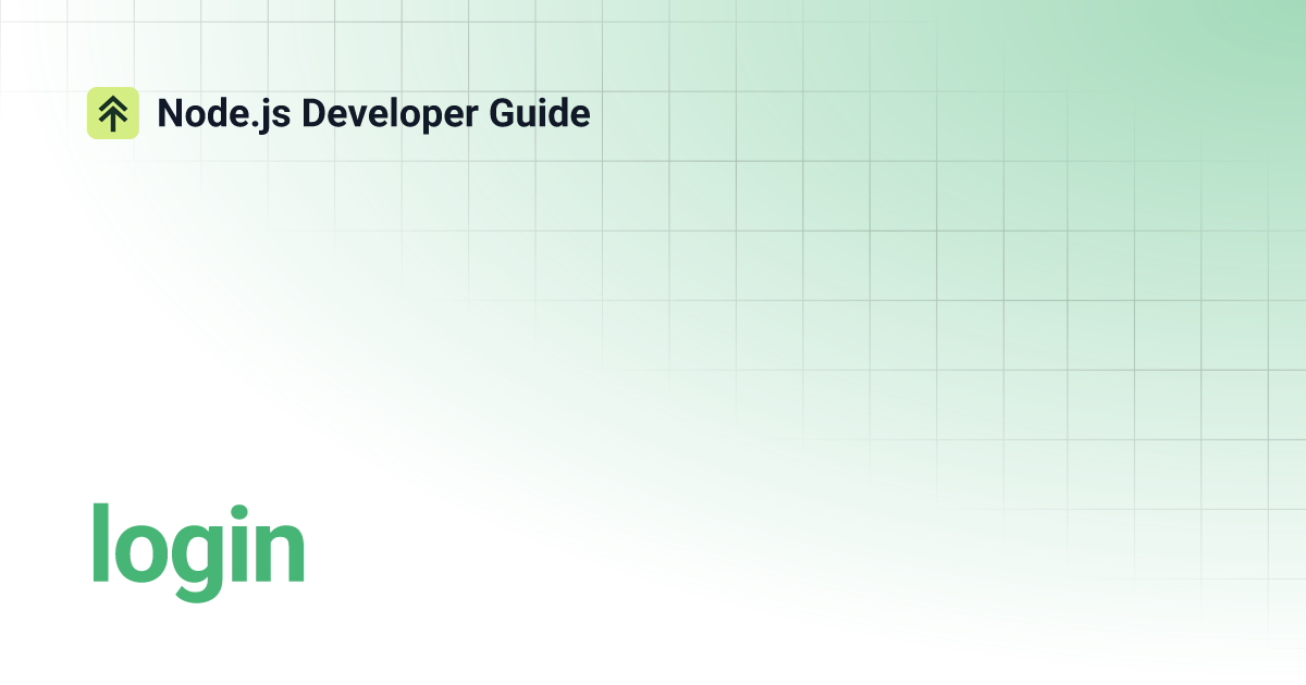 login | Node.js Developer Guide