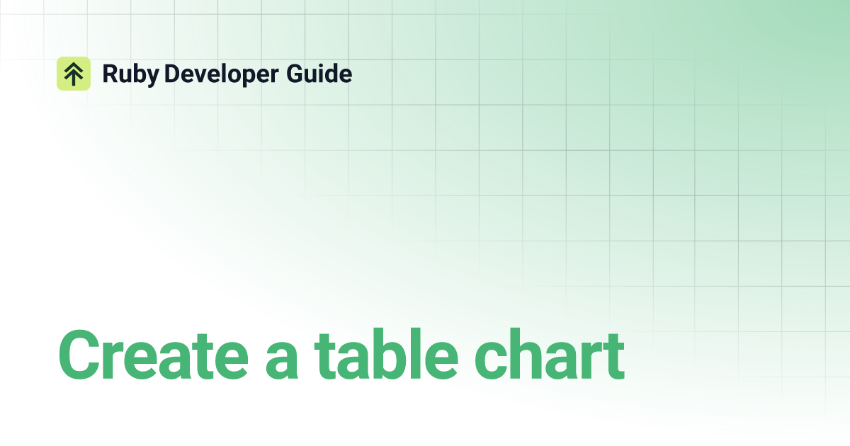 Create A Table Chart | Ruby Developer Guide