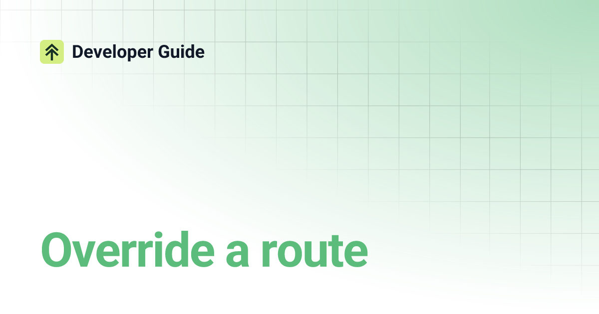 Override a route | Developer Guide