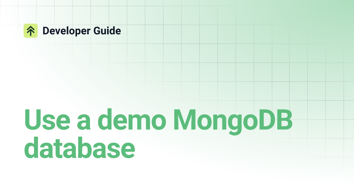 Use A Demo Mongodb Database Developer Guide 3042