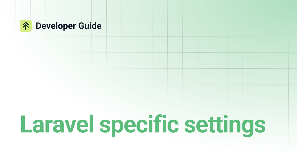 Laravel specific settings | Developer Guide