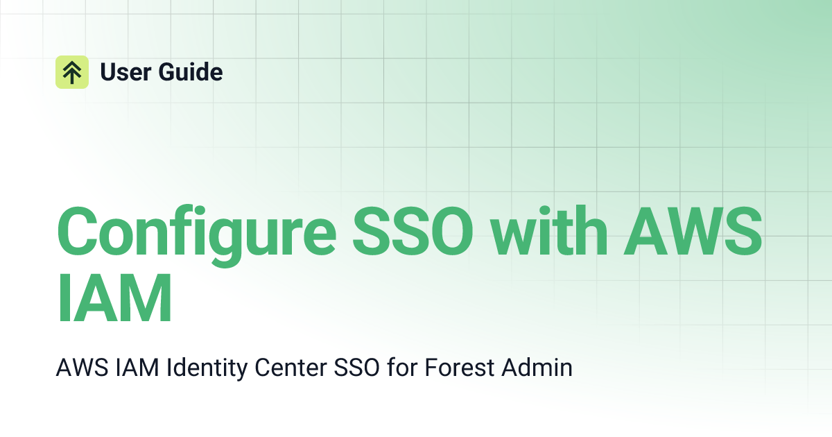 Configure SSO with AWS IAM | User Guide